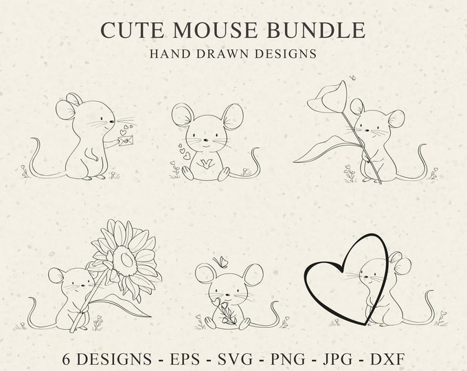 Little Mouse Svg Bundle - Animals Cut File, Cute Cutting File ...