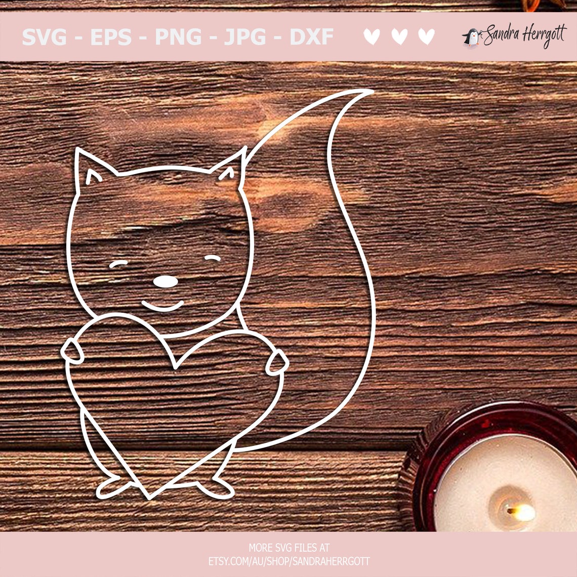 Animal Heart Plotter File SVG DXF Cricut Cute Koala Fox Racoon | Etsy ...