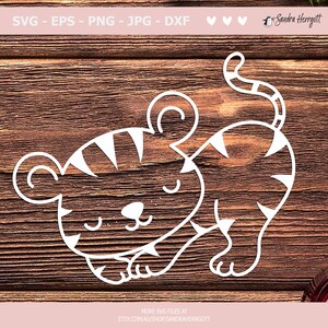 Baby Tiger Plotter File Svg Dxf Png Jpg Safari Cricut Animal Silhouette ...