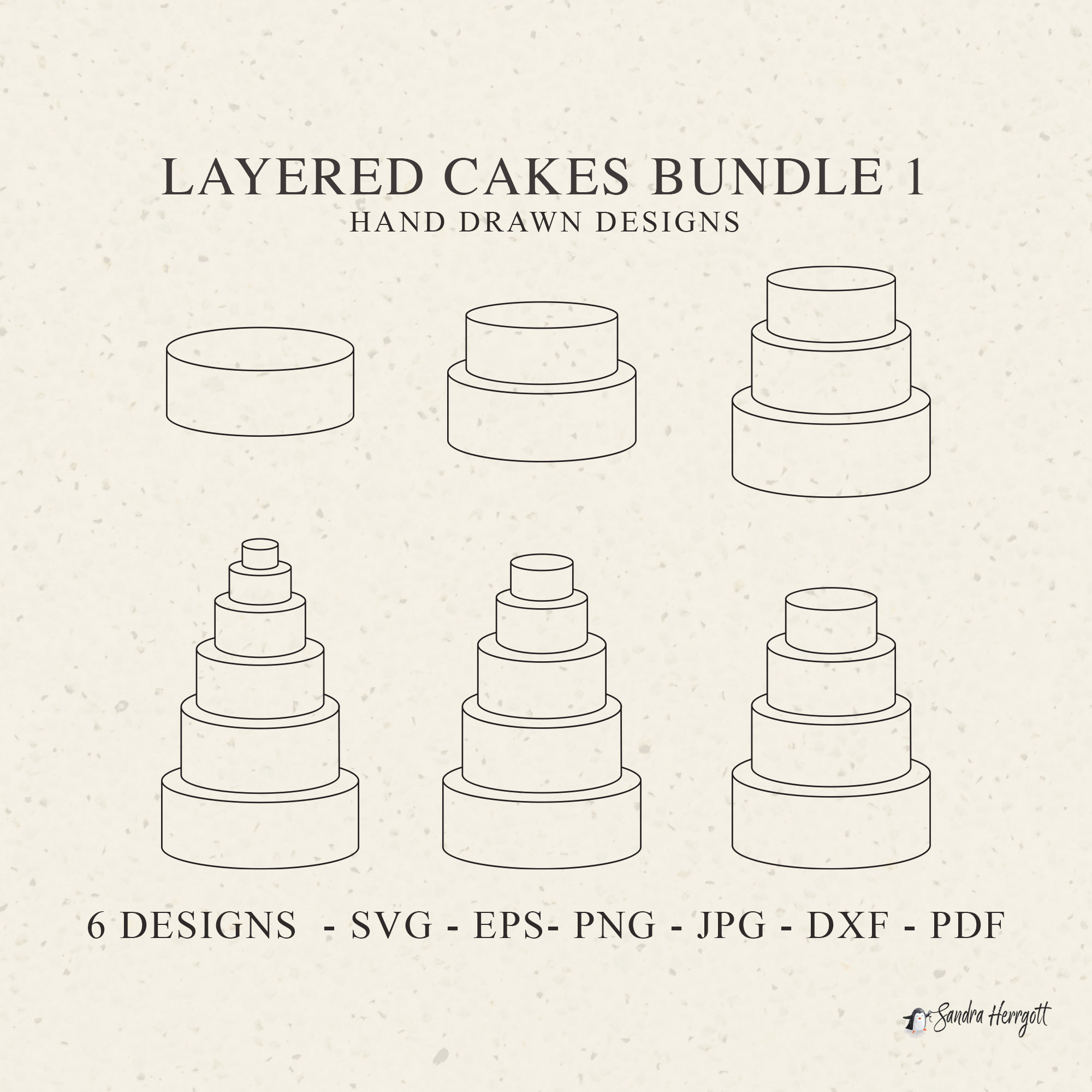 Layered Cake Plotter File Svg Dxf Png Jpg Eps Pdf 2 3 4 5 6 - Etsy UK