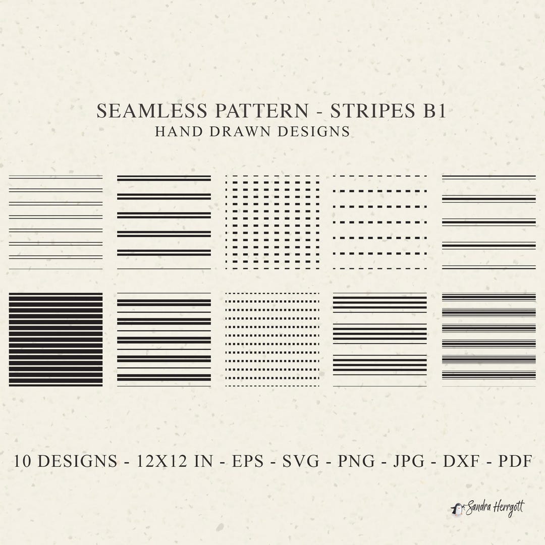 Stripes Dashed Lines Seamless Pattern Bundle Svg Dxf Png Eps Jpg Cricut ...