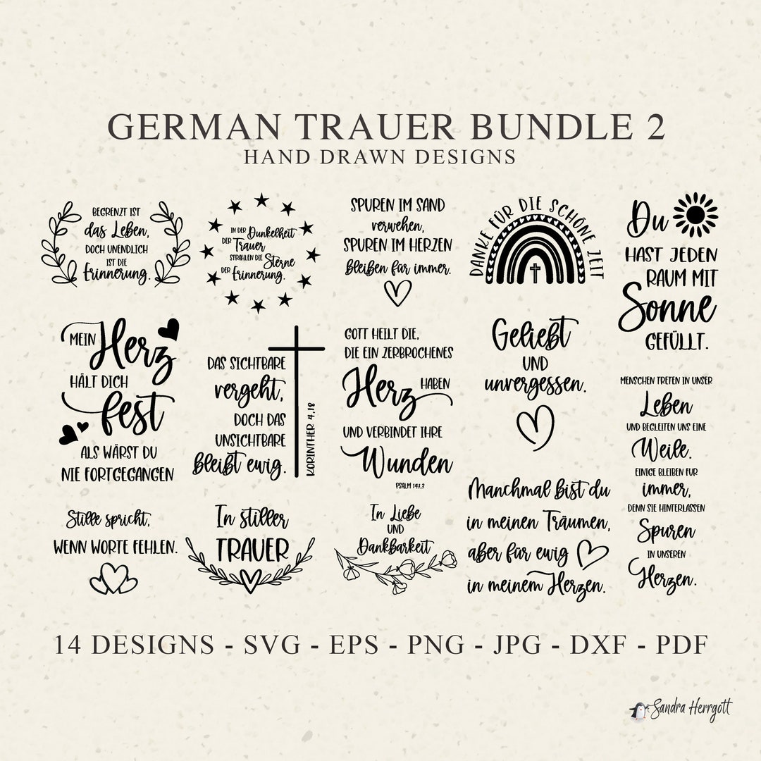 German Trauer Plotter File Svg Dxf Png Jpg Pdf Bible Verse Cricut Cross ...
