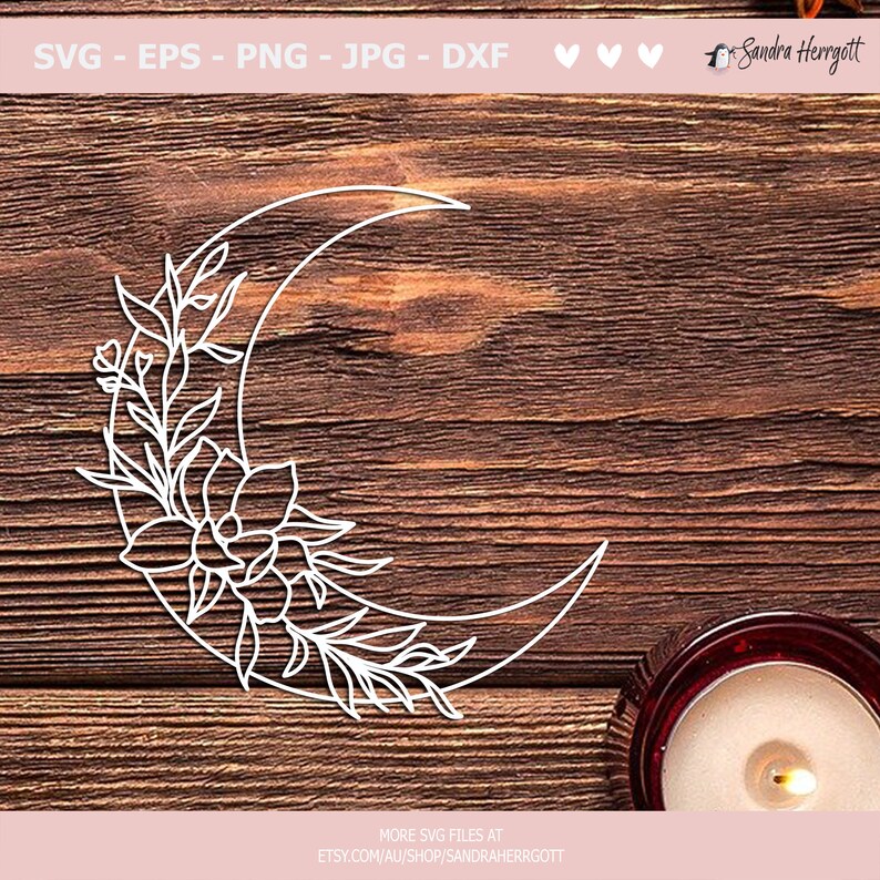 Magnolia Moon Plotter Files SVG DXF PNG Flower Floral - Etsy