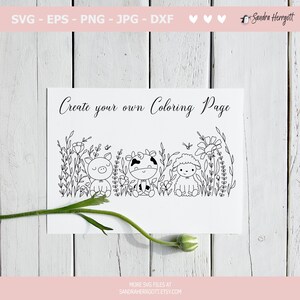 Meadow Farm Animal Plotter File Svg Dxf Pdf Png Jpg Botanical Clipart ...