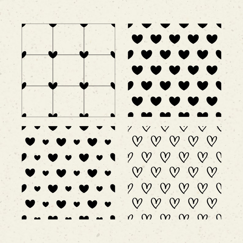 8 Heart Seamless Pattern SVG Plotter File Dxf Png Eps Jpg - Etsy