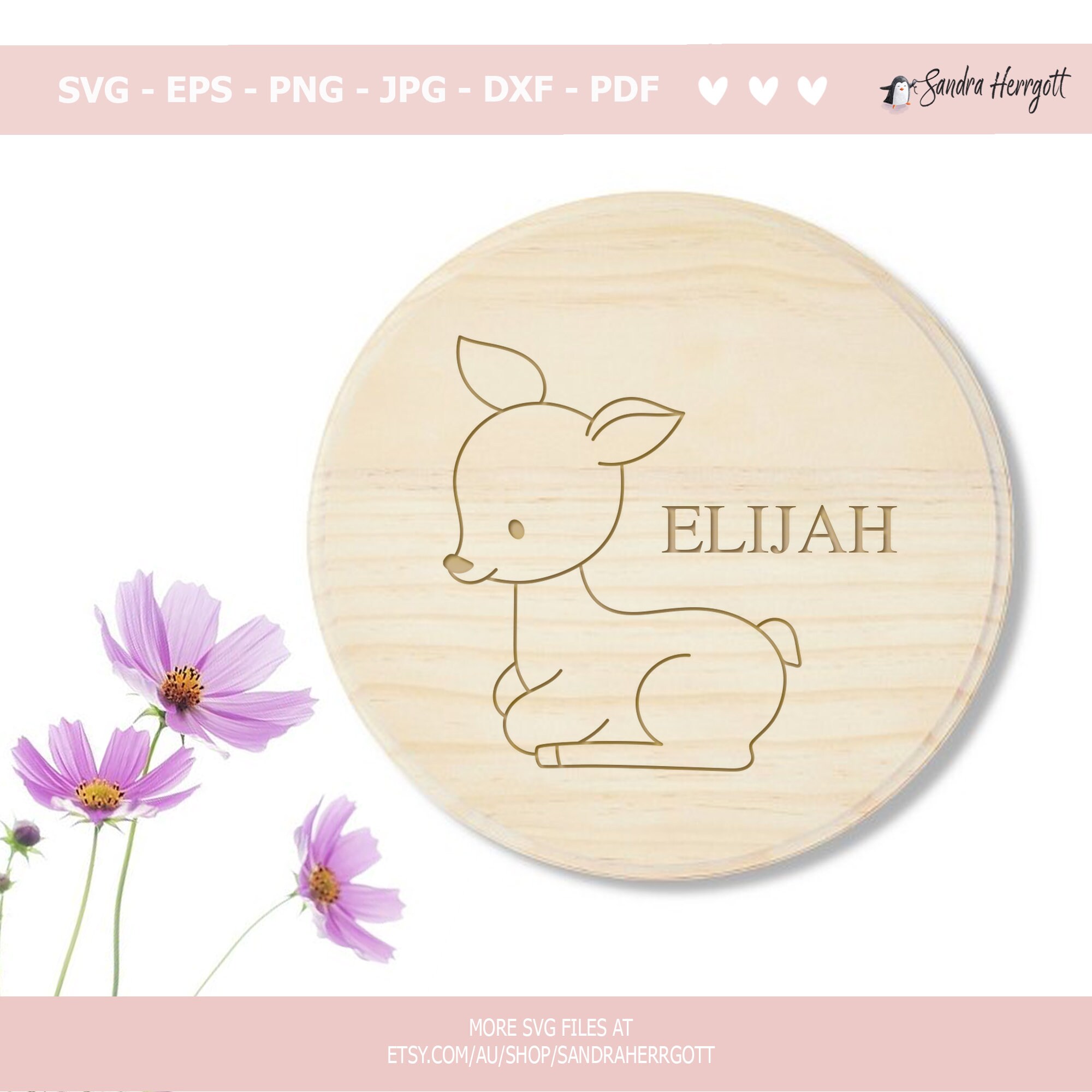 Deer Fawn Doe Plotter File Svg Dxf Png Jpg Pdf Forest Animal Cricut ...