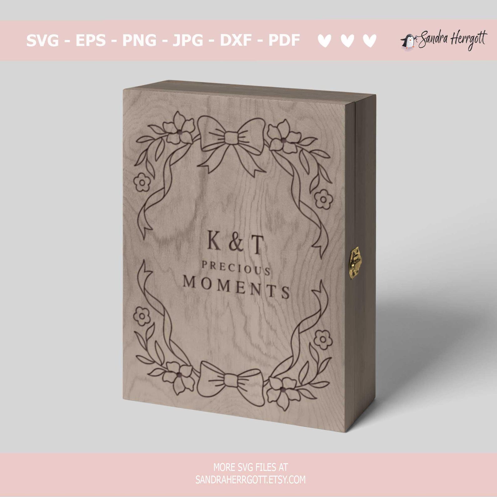 Ribbon Frame Plotter File Svg Dxf Png Jpg Pdf Eps Coquette Bow Cricut ...