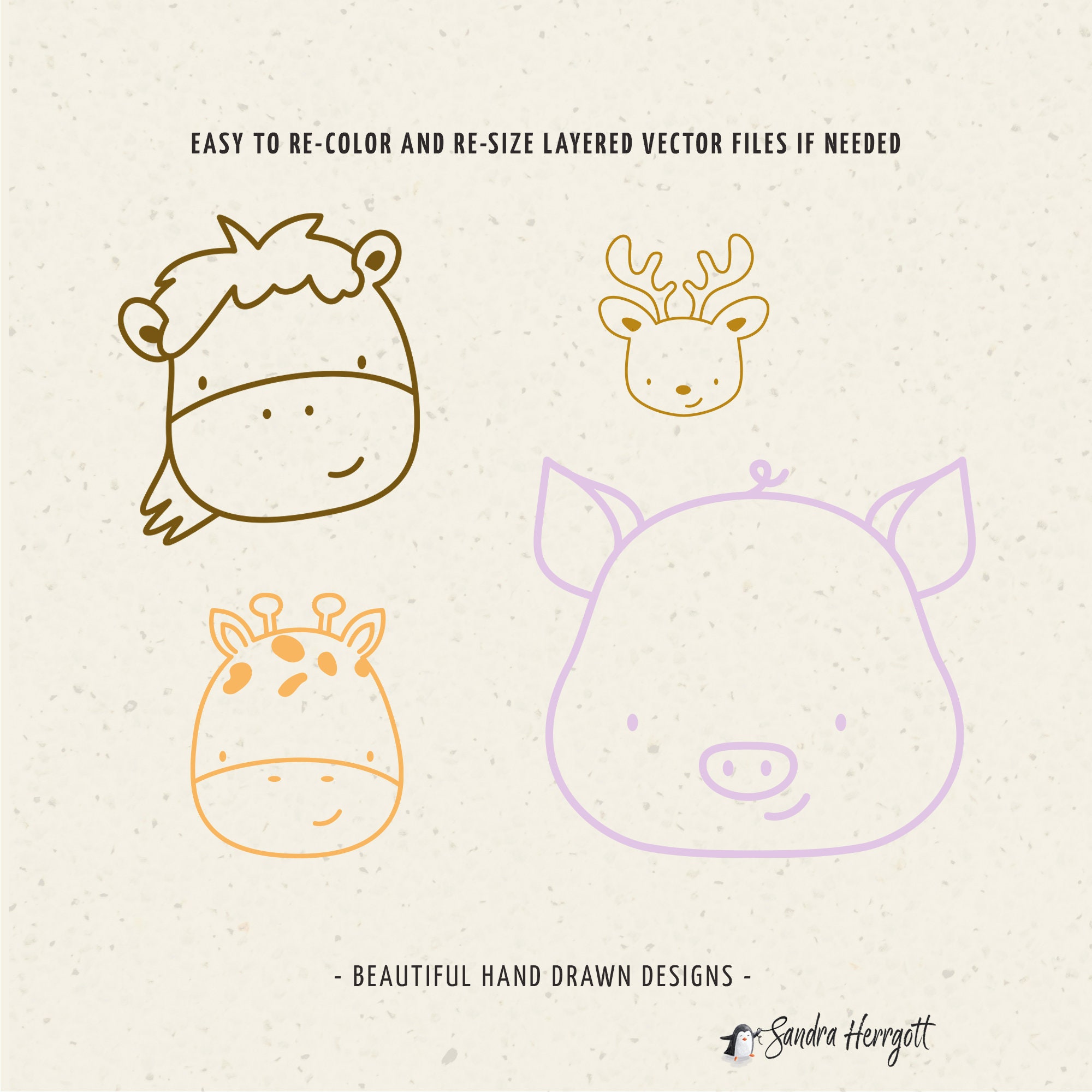 Cute Animal Faces Plotter File Svg Dxf Png Jpg Fox Cricut Baby - Etsy ...