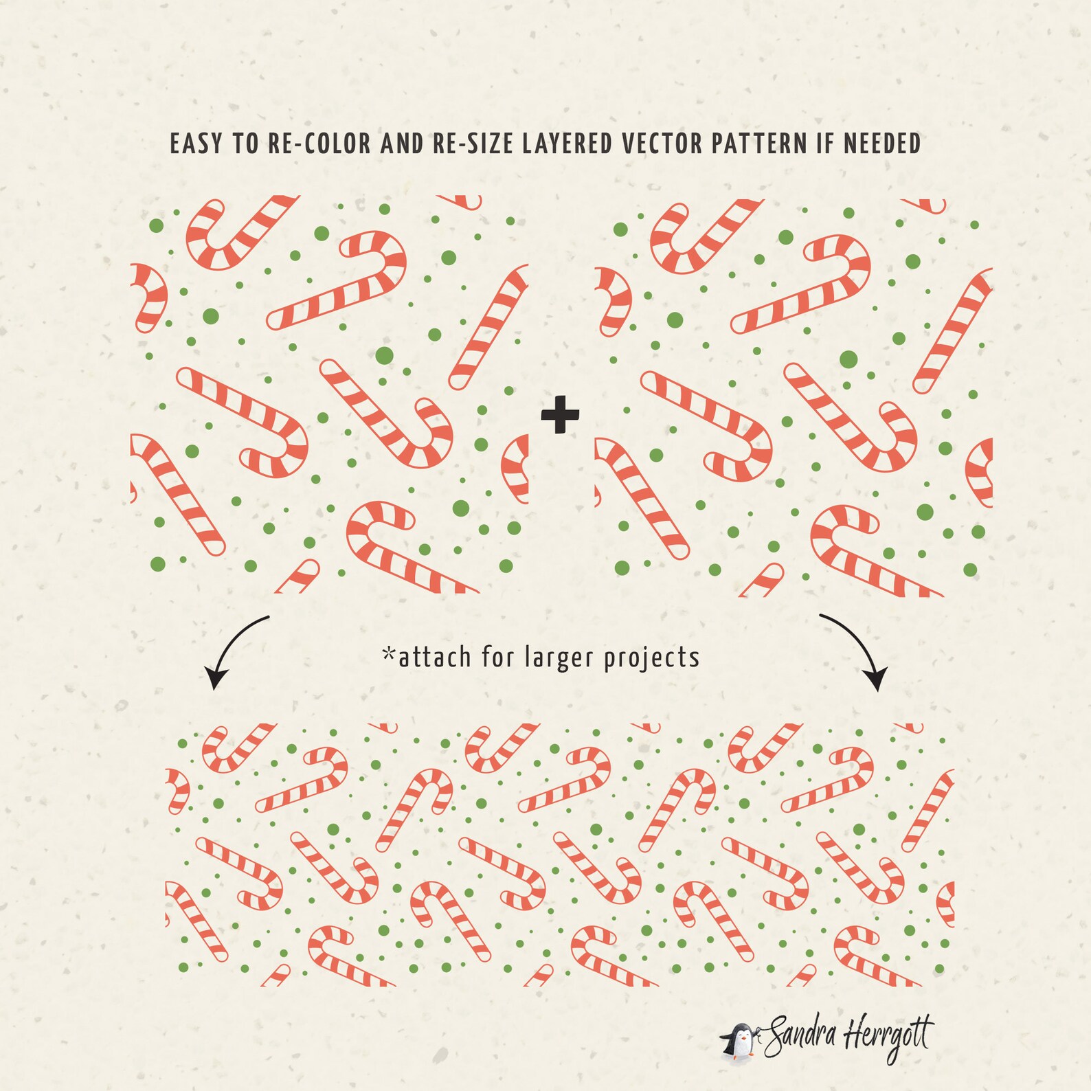 Candy Cane Seamless Pattern Svg Dxf Png Eps Jpg Christmas - Etsy