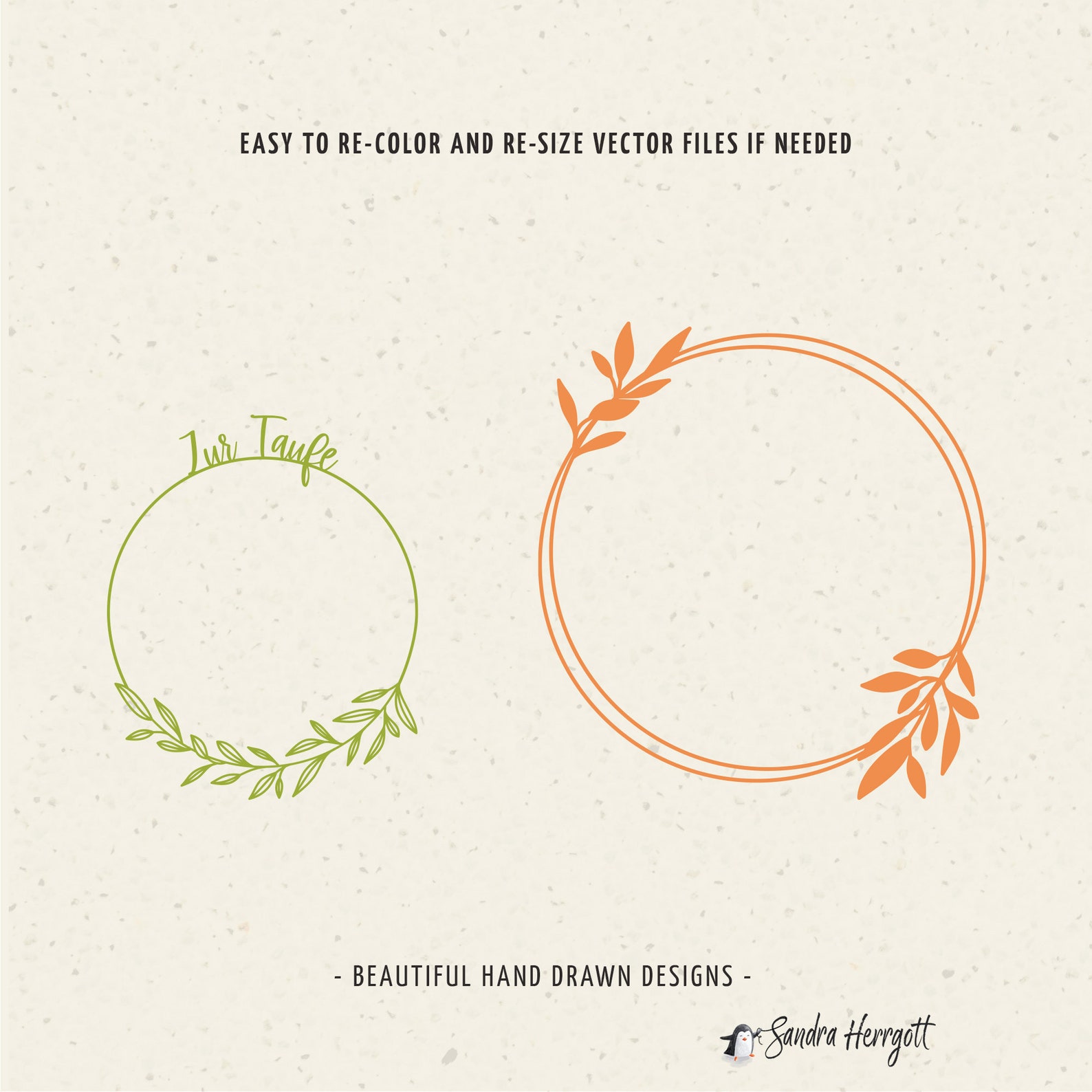 German Zur Taufe Plotter File SVG DXF PNG Laurel Wreath Split - Etsy