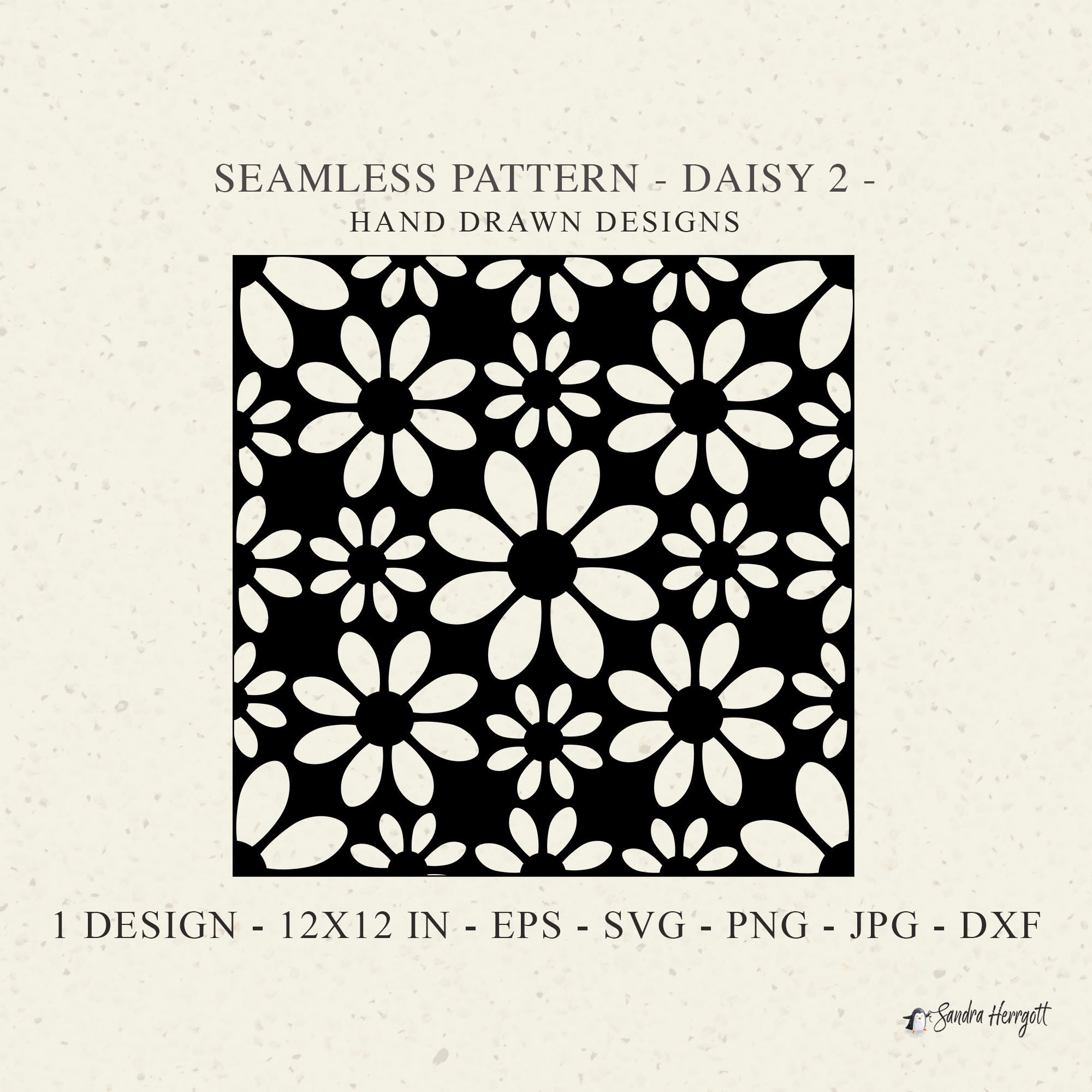 Daisy Seamless Pattern SVG DXF PNG Eps Jpg Flower Cricut - Etsy