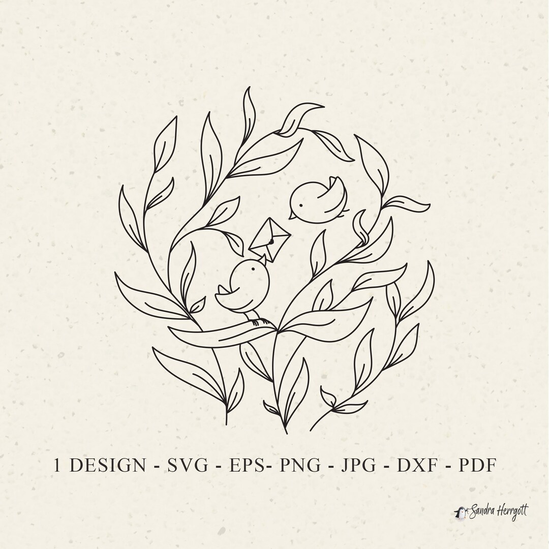 Bird Letter Plotter File Svg Dxf Eps Png Jpg Pdf Animal Cricut Leaf ...