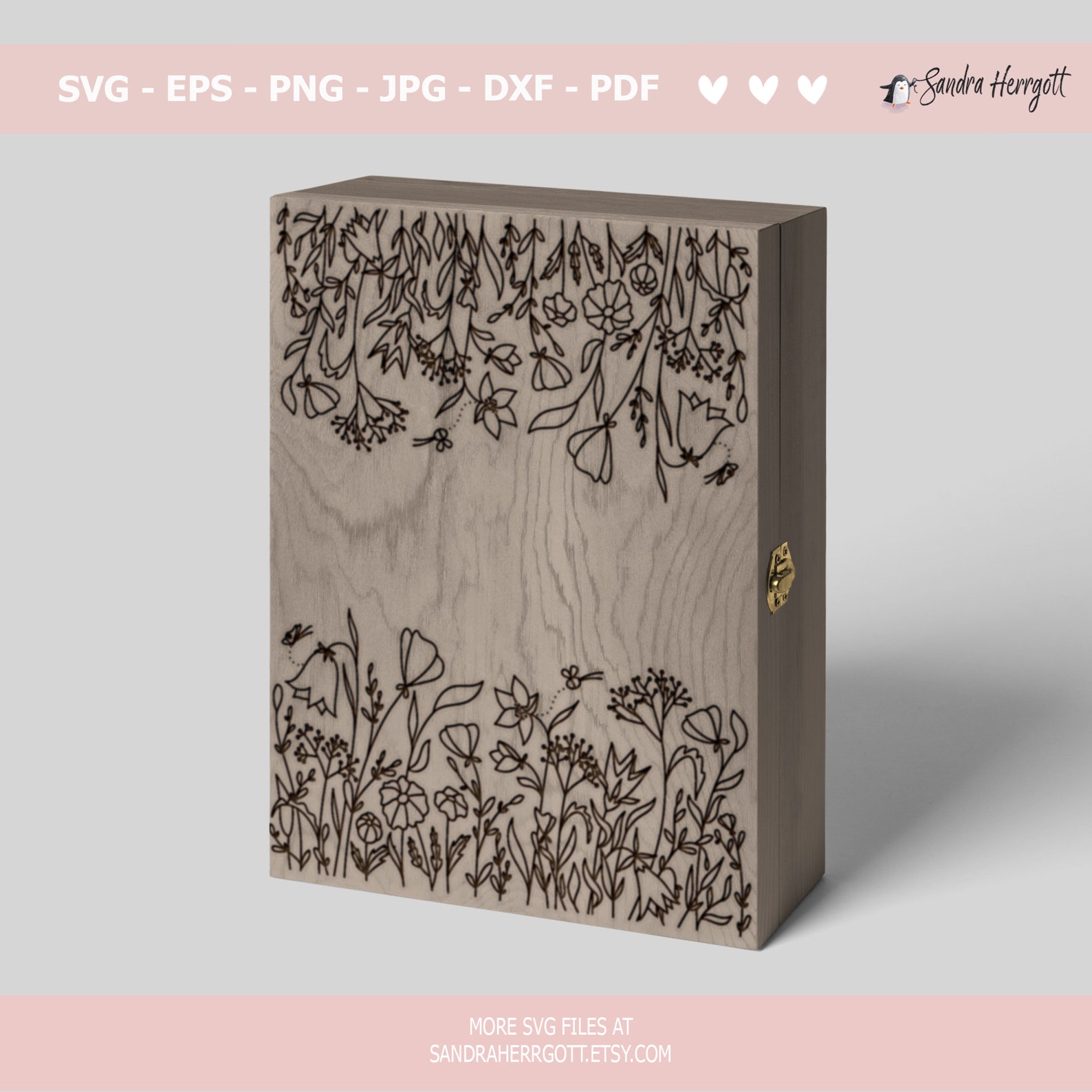 Wildflower Meadow Plotter File Svg Dxf Eps Png Jpg Pdf Floral Cricut ...