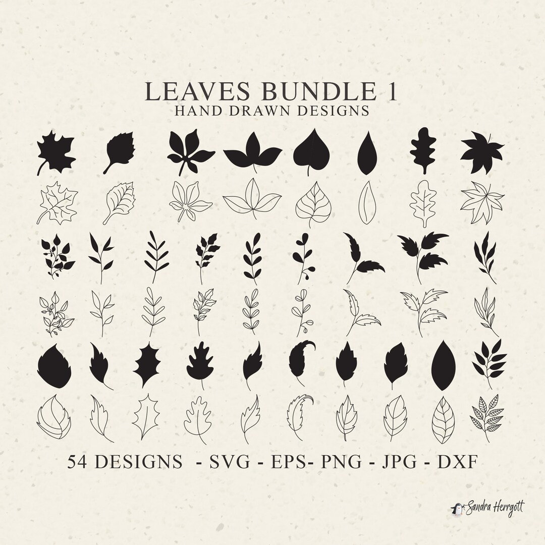 Blätter Plotterdatei svg Dxf Eps Png Jpg Herbst Cricut Herbst ...