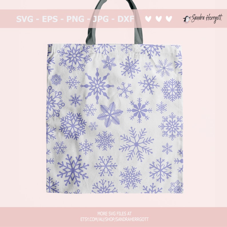 Snowflake Seamless Pattern SVG Plotter File Dxf Png Eps Jpg Winter ...