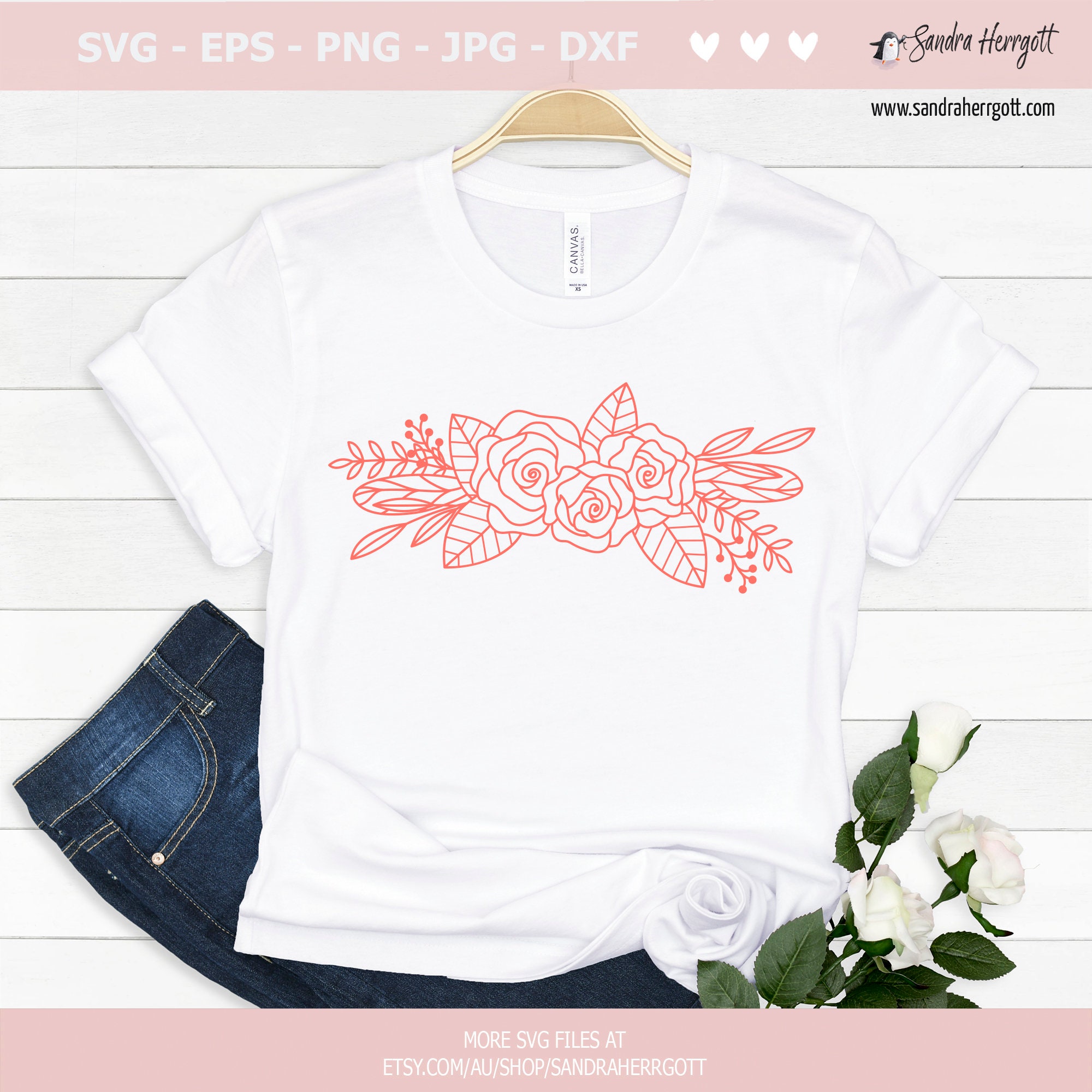 Rose Border Svg Bundle Floral Wreath Svg Flower Divider Svg - Etsy