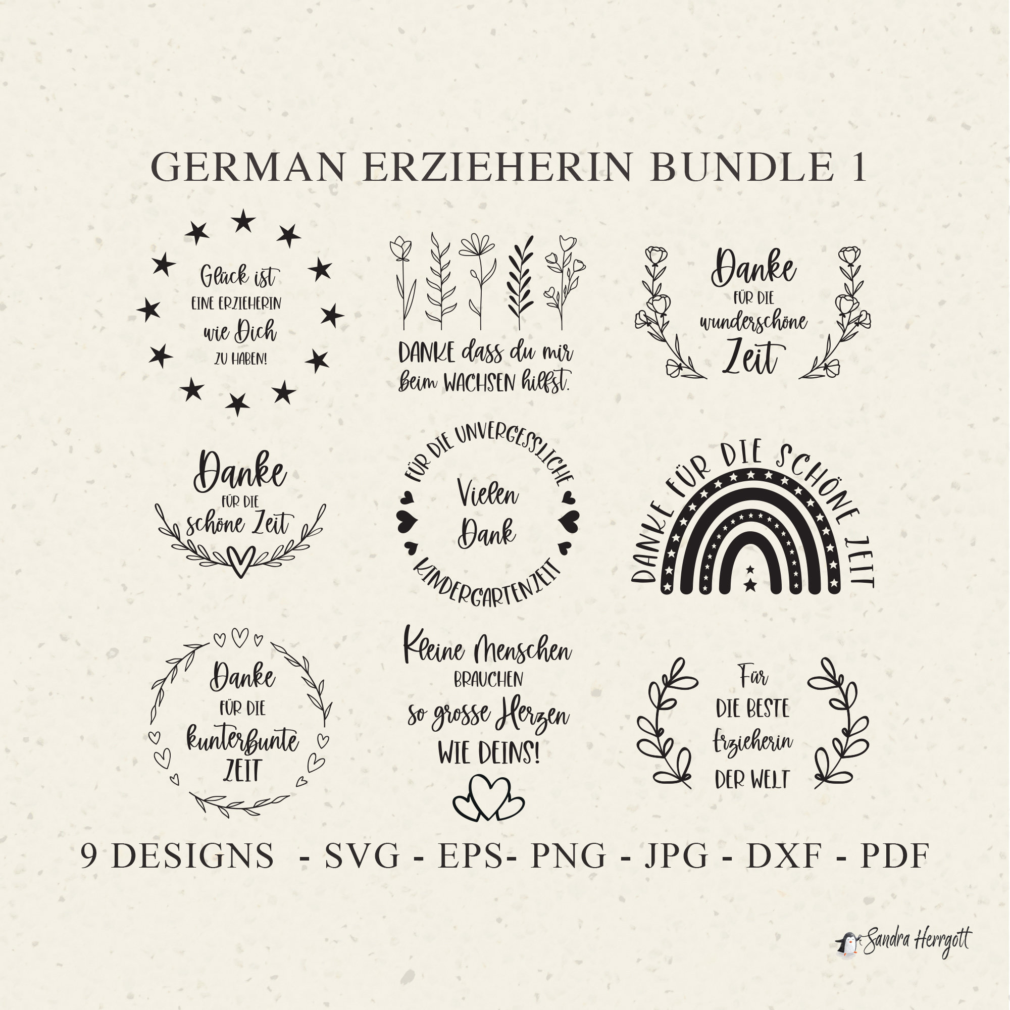 German Erzieherin Plotter File Svg Dxf Png Jpg Eps Pdf Lehrerin Cricut ...
