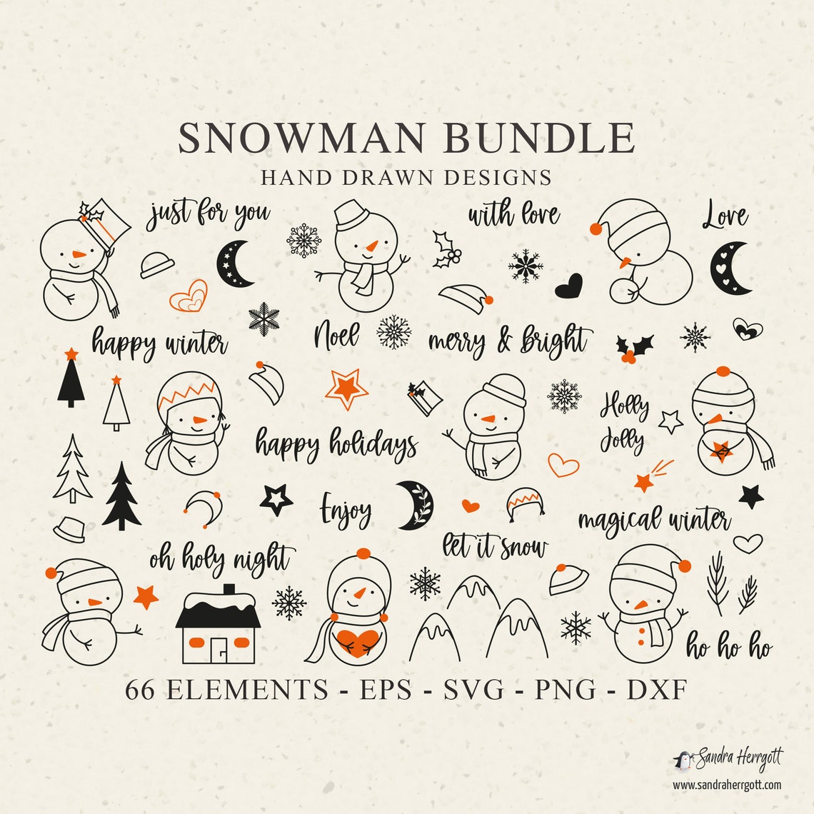 Snowman Svg Bundle Winter Svg Snowman Cut File Snowman Icon - Etsy ...