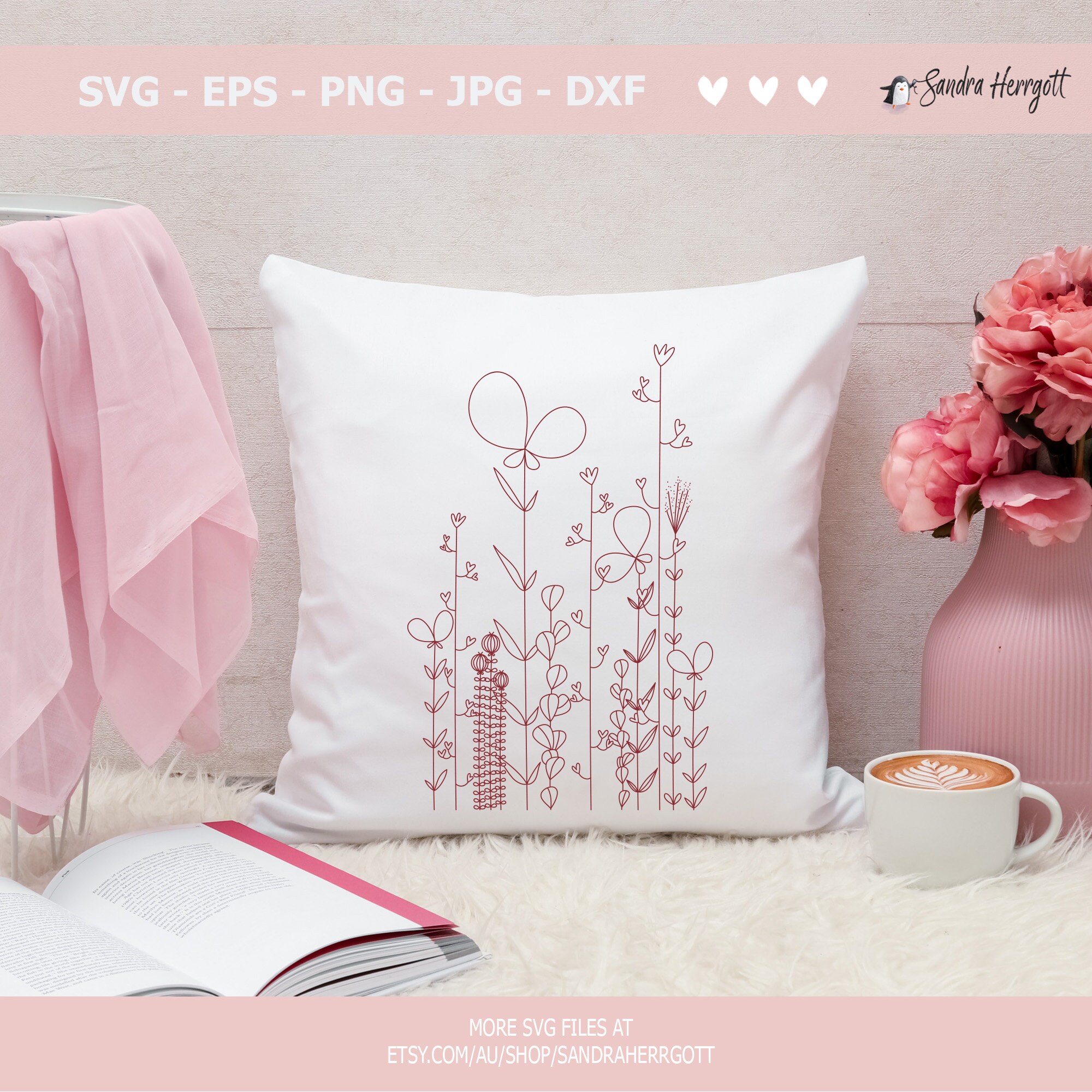 Wild Butterfly Florals Plotter File Svg Dxf Eps Png Pdf Jpg - Etsy