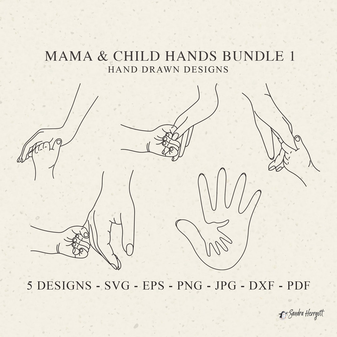 Baby Holding Mum Hands Plotter File SVG DXF PNG Parent Cricut Love ...