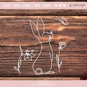 Bunny Plotter File Svg Dxf Eps Png Jpg Pdf Baby Animal Cricut Floral ...