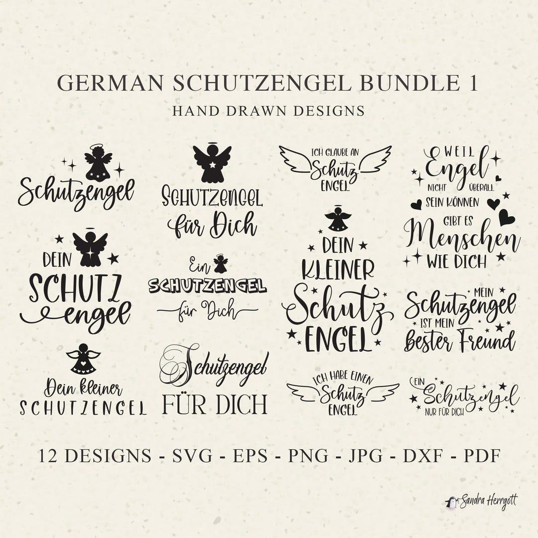 GERMAN Guardian Angel Quote Plotter File Svg Dxf Png Eps Jpg Pdf Phrase ...