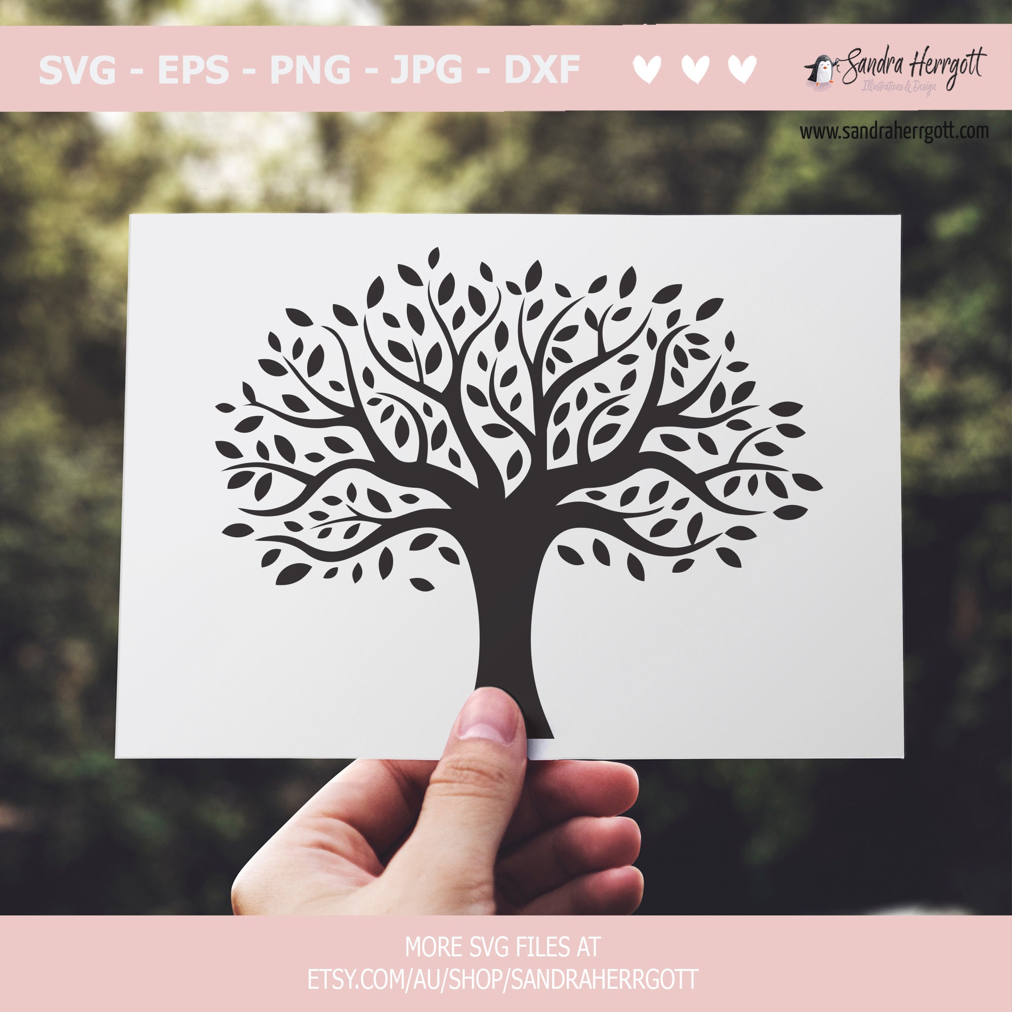 Oak Tree Plotter File SVG DXF PNG Leaves Cricut Brother Canvas - Etsy UK