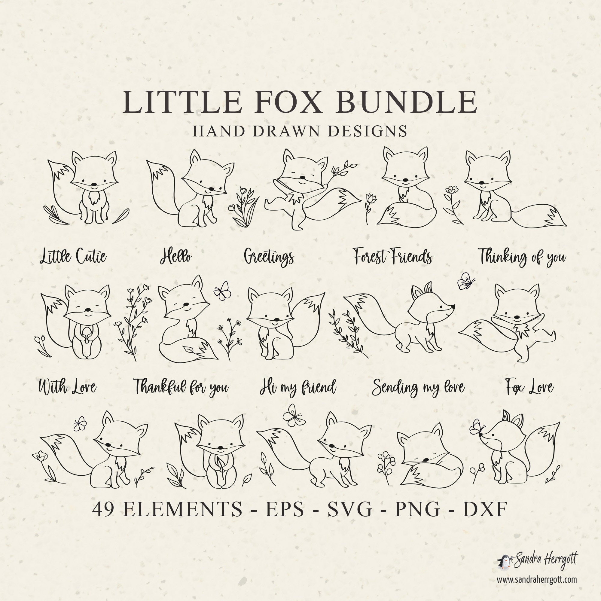 Little Fox Svg Bundle, Fox Svg, Forest Animal Svg, Fox Cricut, Fox ...