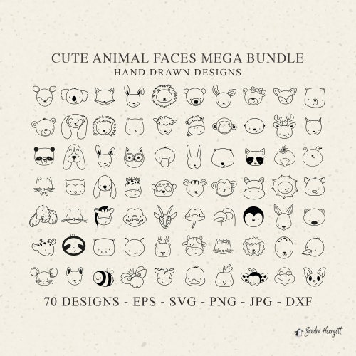 Cute Animal Faces Plotter File Svg Dxf Png Koala Cricut Baby - Etsy