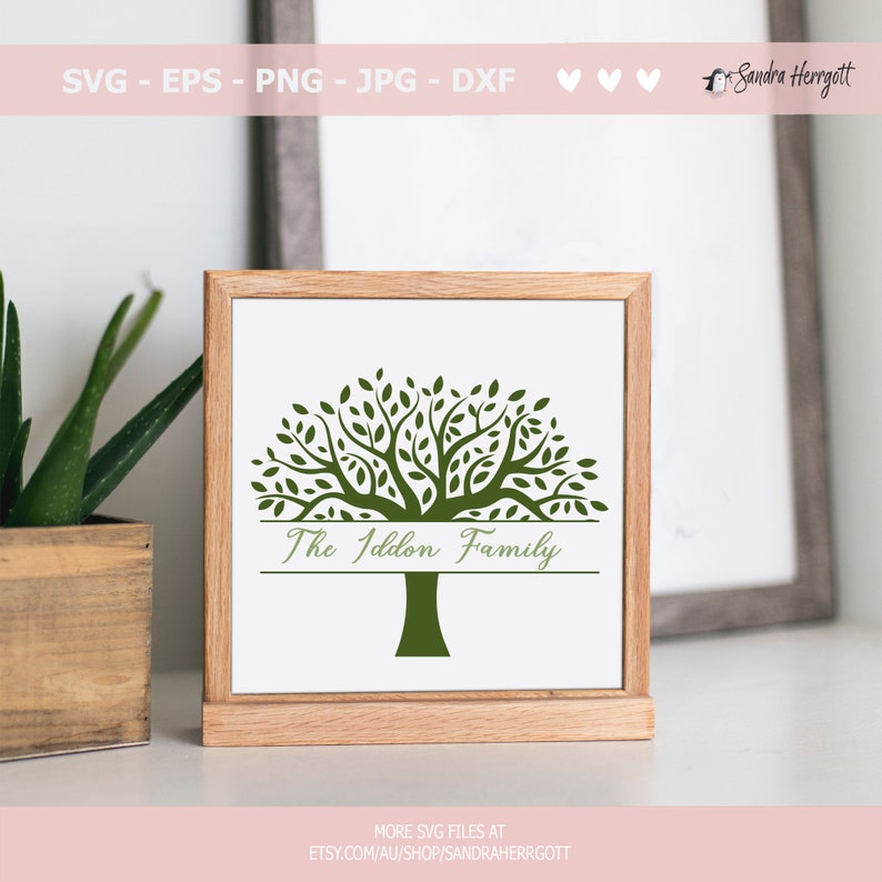 Split Tree Plotter File SVG DXF PNG Oak Cricut Family Olive - Etsy