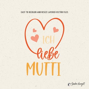 German Mutti Plotter File SVG DXF Eps Png Jpg Ich Liebe Meine Mutti ...