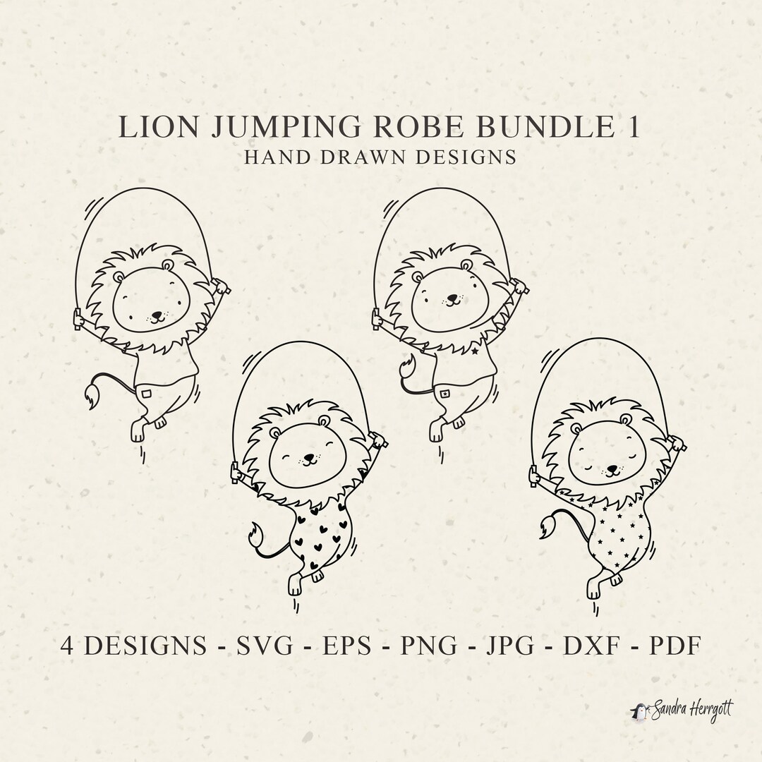 Lion Jumping Robe Plotter File Svg Dxf Png Jpg Pdf Sport Cricut ...
