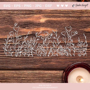 Wildflower Meadow Plotter File Svg Dxf Eps Png Jpg Pdf Floral Cricut ...