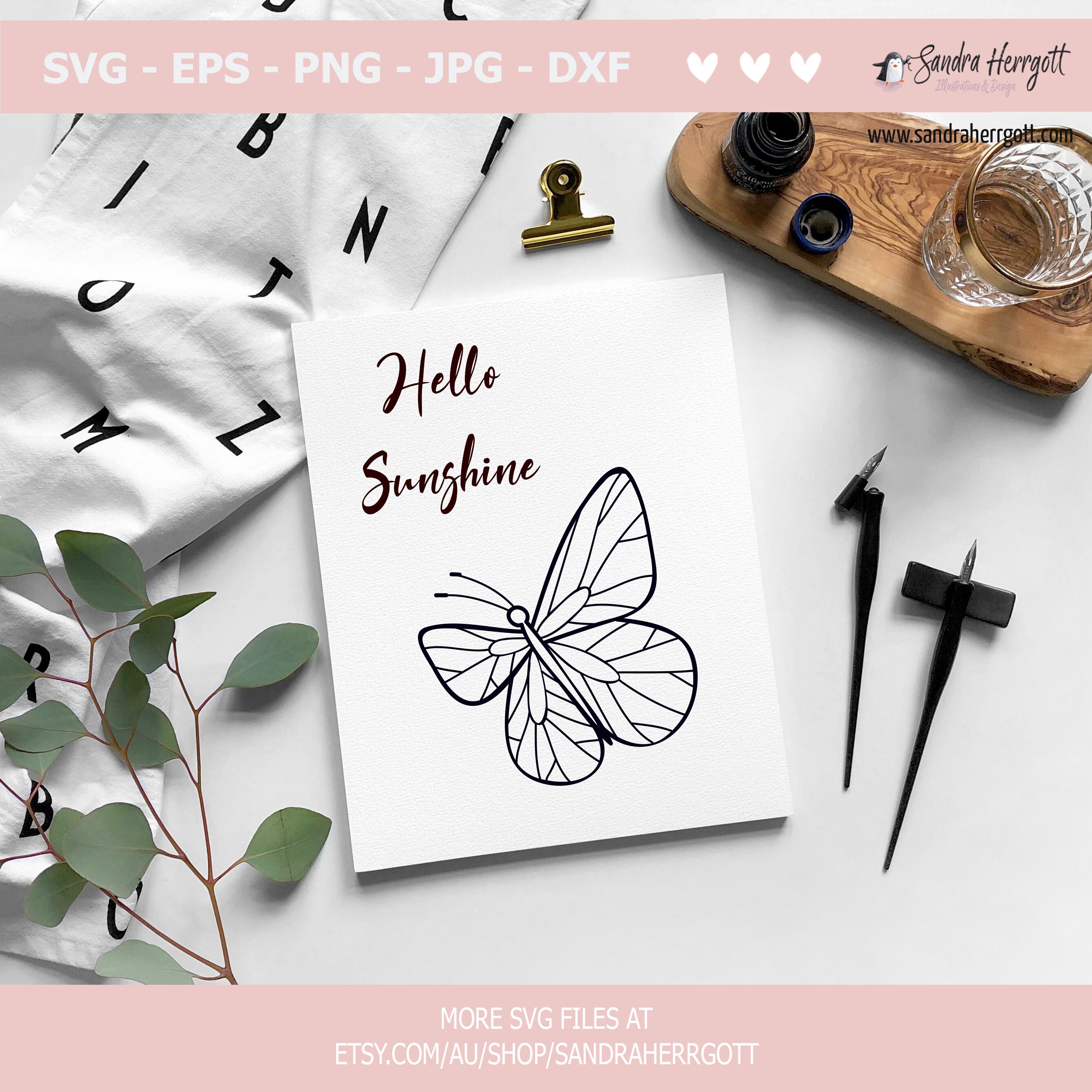 Set of 6 Whimsical Butterflies Svg Clipart Files Butterfly - Etsy