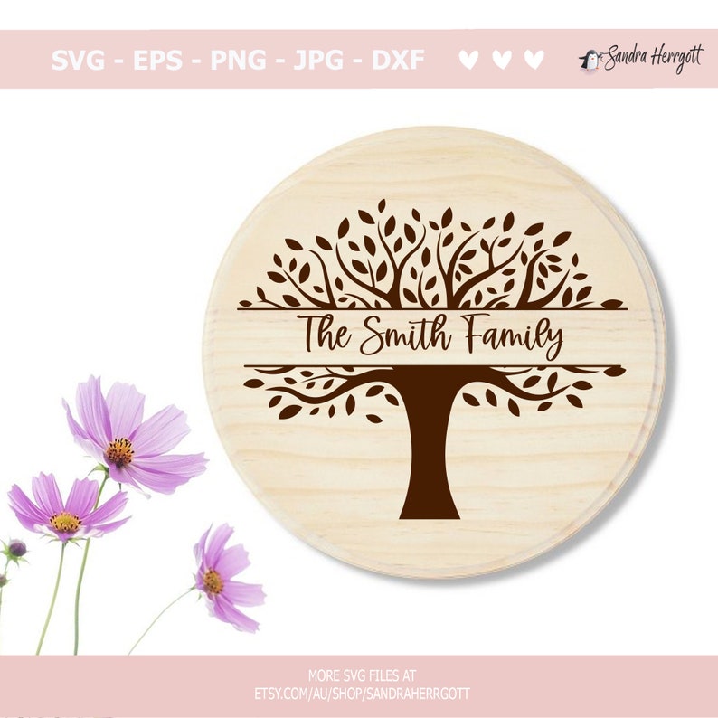 Split Tree Plotter File SVG DXF PNG Oak Cricut Family Olive - Etsy