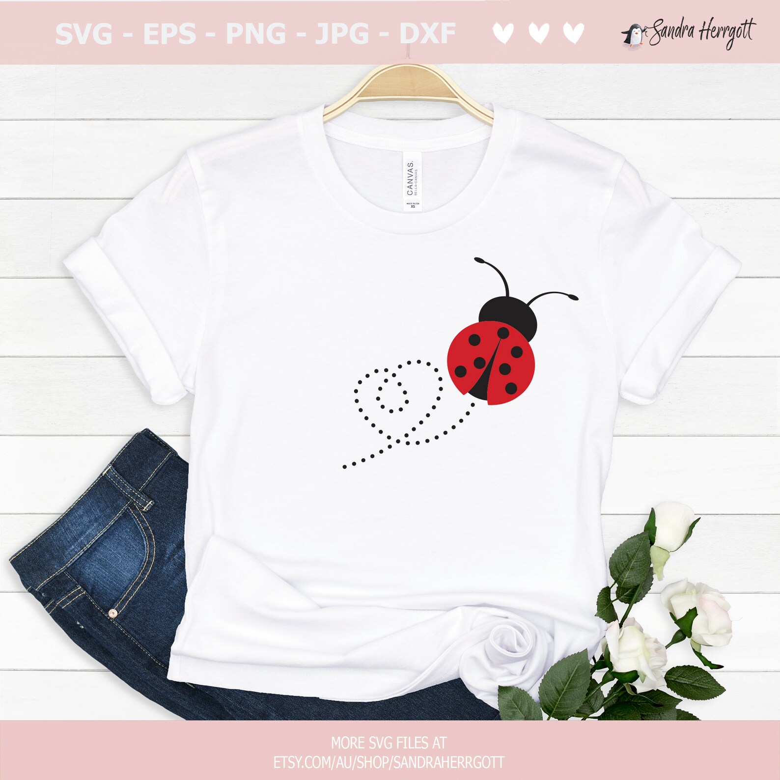 Ladybug Path Plotter File Svg Dxf Png Jpg Insect Cricut Cute Silhouette ...