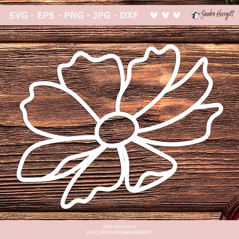 Cosmos Blossom Plotter File Svg Dxf Png Floral Cricut Flower Silhouette ...