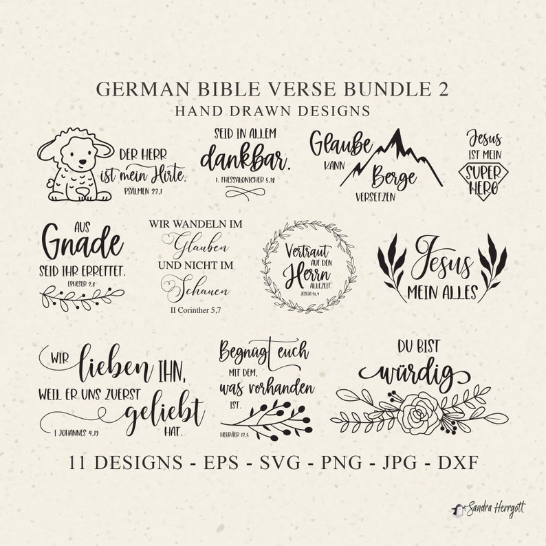 German Bible Verse Plotter File Svg Dxf Png Scripture the Lord - Etsy