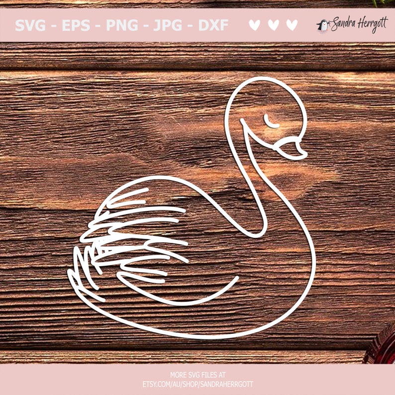 Swan Plotter File Svg Dxf Png Eps Jpg Cute Animal Cricut Crown ...