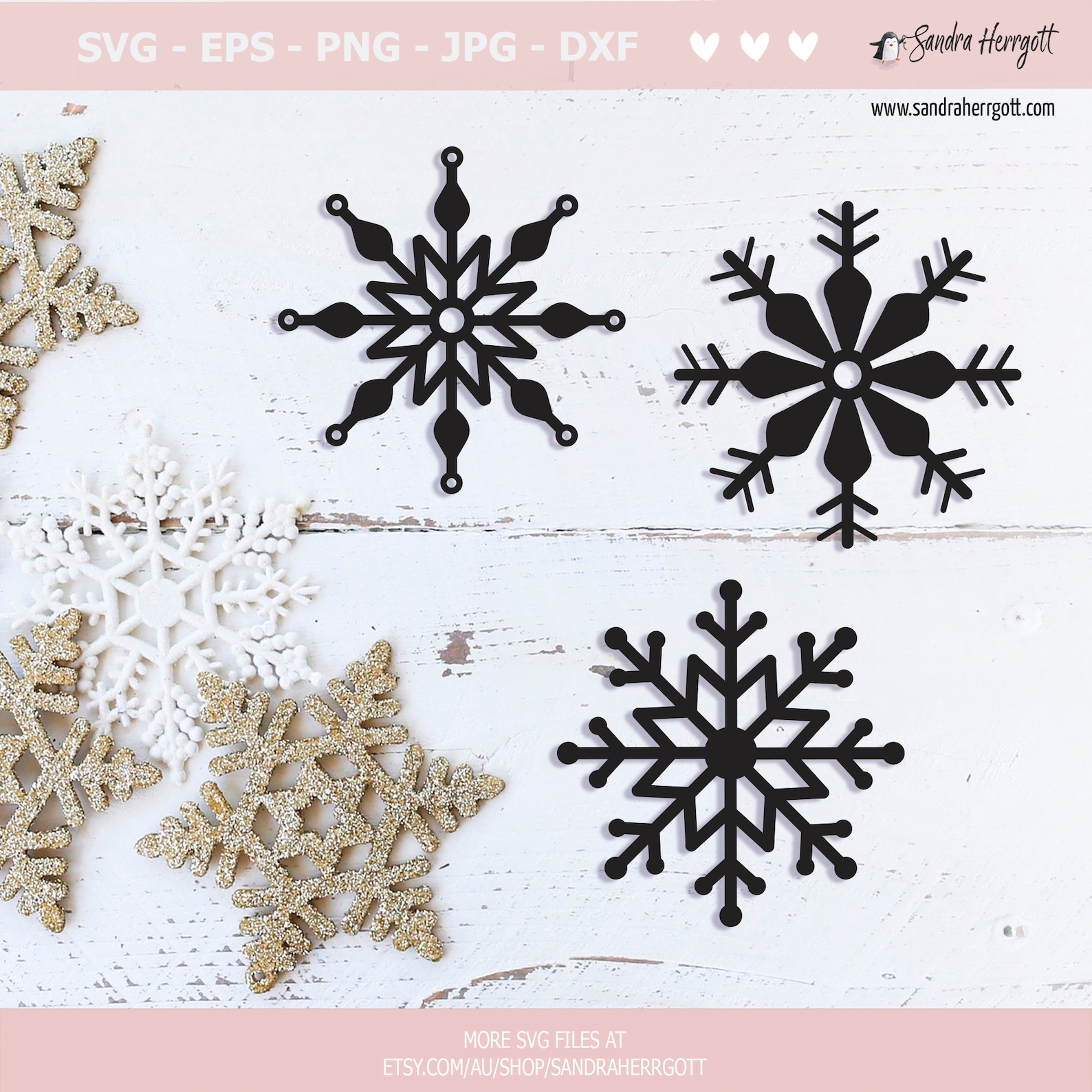 Snowflakes Svg Bundle Winter Svg Snowflakes Cut File | Etsy