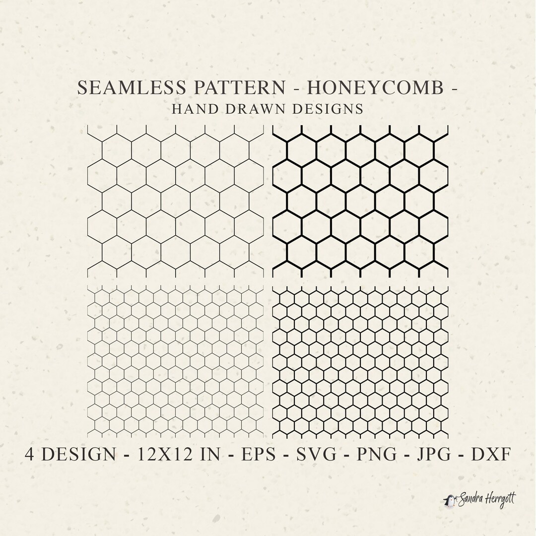 Honeycomb Seamless Pattern SVG DXF PNG Eps Jpg Bee Cricut Background ...