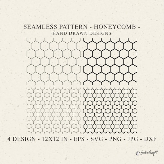 Honeycomb Seamless Pattern SVG DXF PNG Eps Jpg Bee Cricut - Etsy
