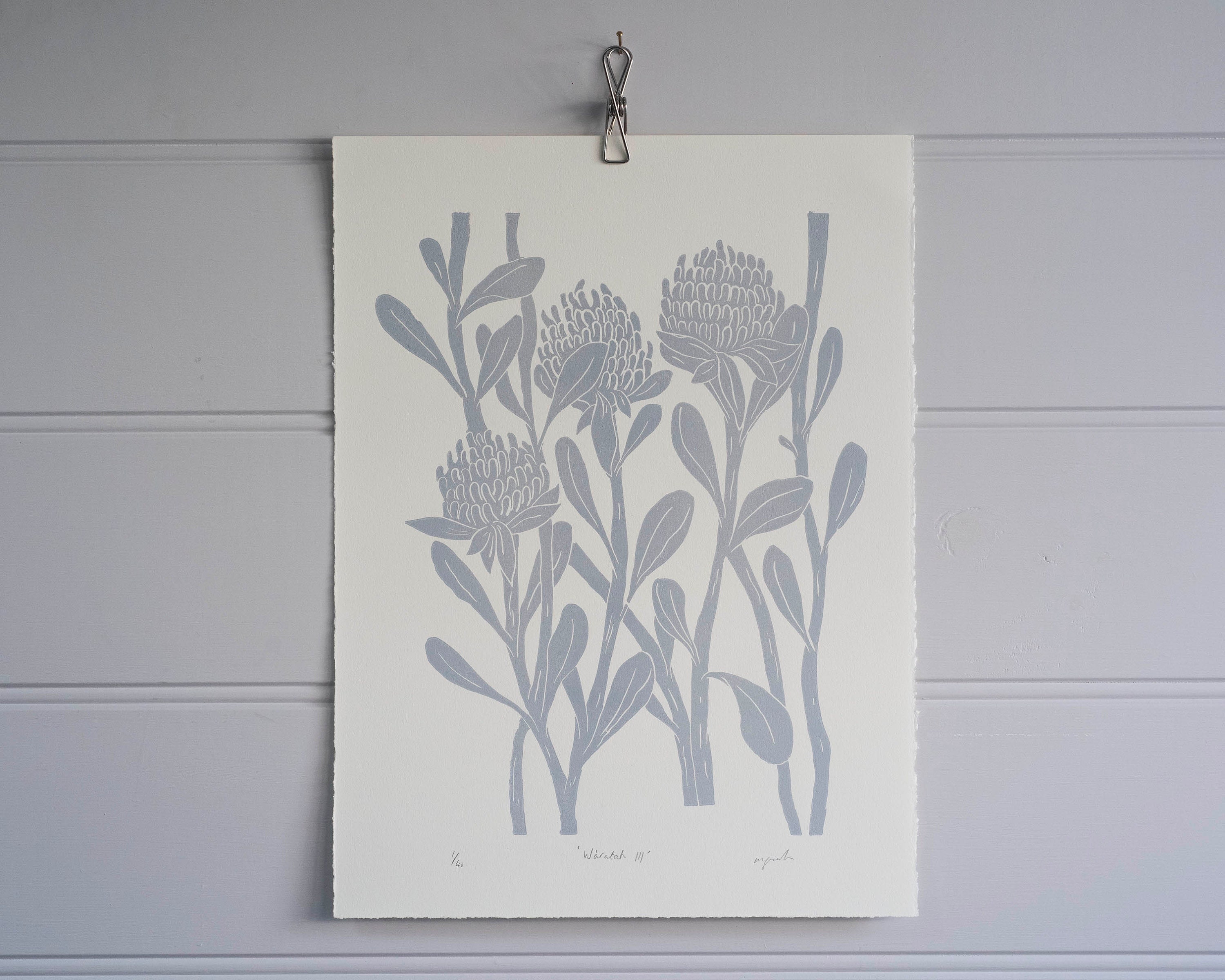 Australian Native Waratah Linocut | Original Hand Carved Linocut Print ...