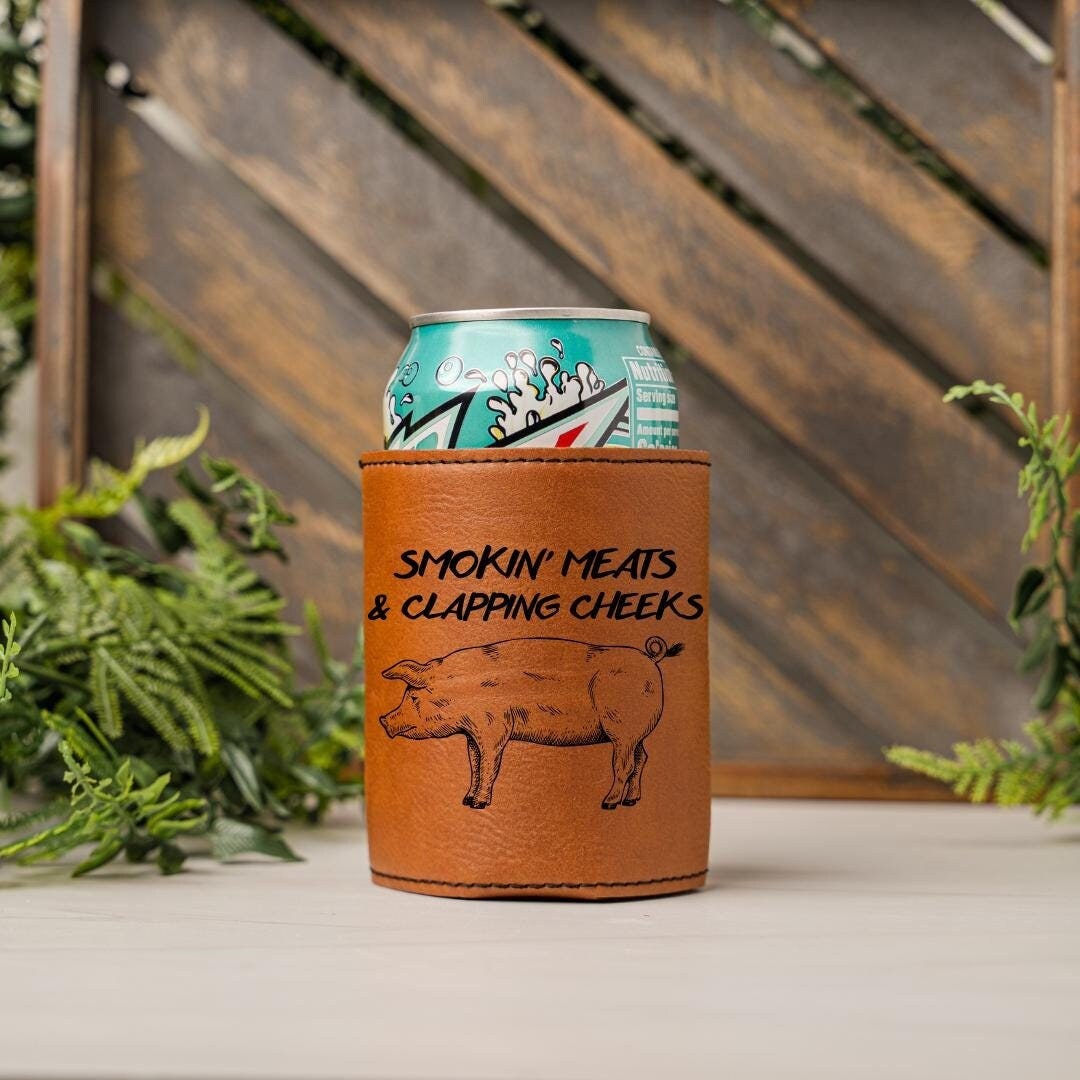 Smokin Meats and Clapping Cheeks Can Cooler, Summer Cookout Gift, Funny ...