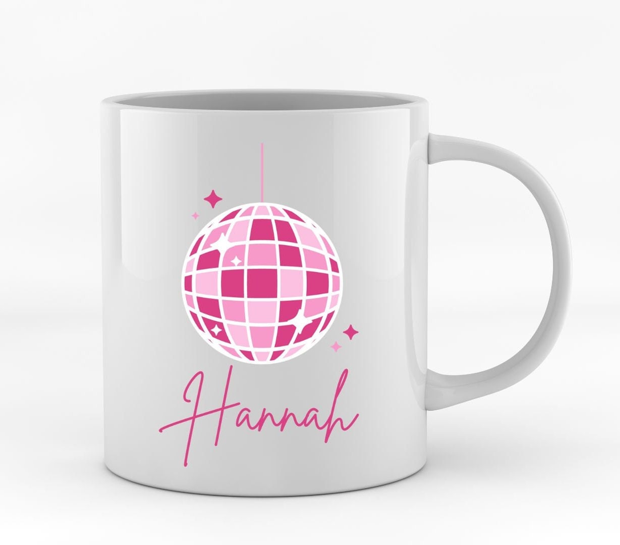 Pink Disco Ball Coffee Mug, Personalized Custom Disco Mug Personalized ...