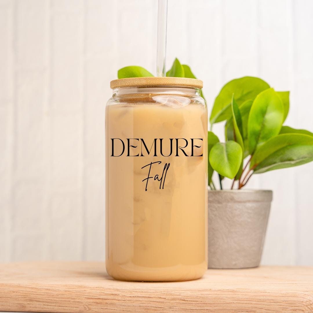 Demure Fall Glass Tumbler Cup, Tiktok Funny Meme, Very Demure Cup for ...