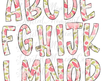 Preppy Doodle Letters Digital Download PNG Sublimation DTG | Etsy