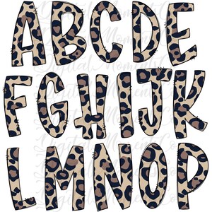 Leopard Doodle Letters, Png, Digital Download, Sublimation, DTG ...