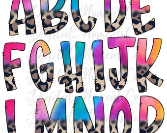 Preppy Doodle Letters Digital Download PNG Sublimation DTG | Etsy