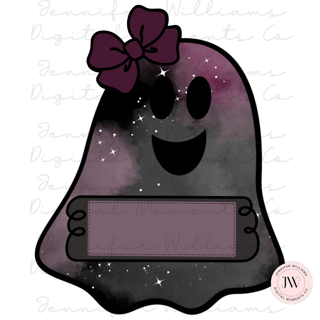 Pink Halloween Ghost, Coquette, Name Plate, PNG, Sublimation , Digital ...